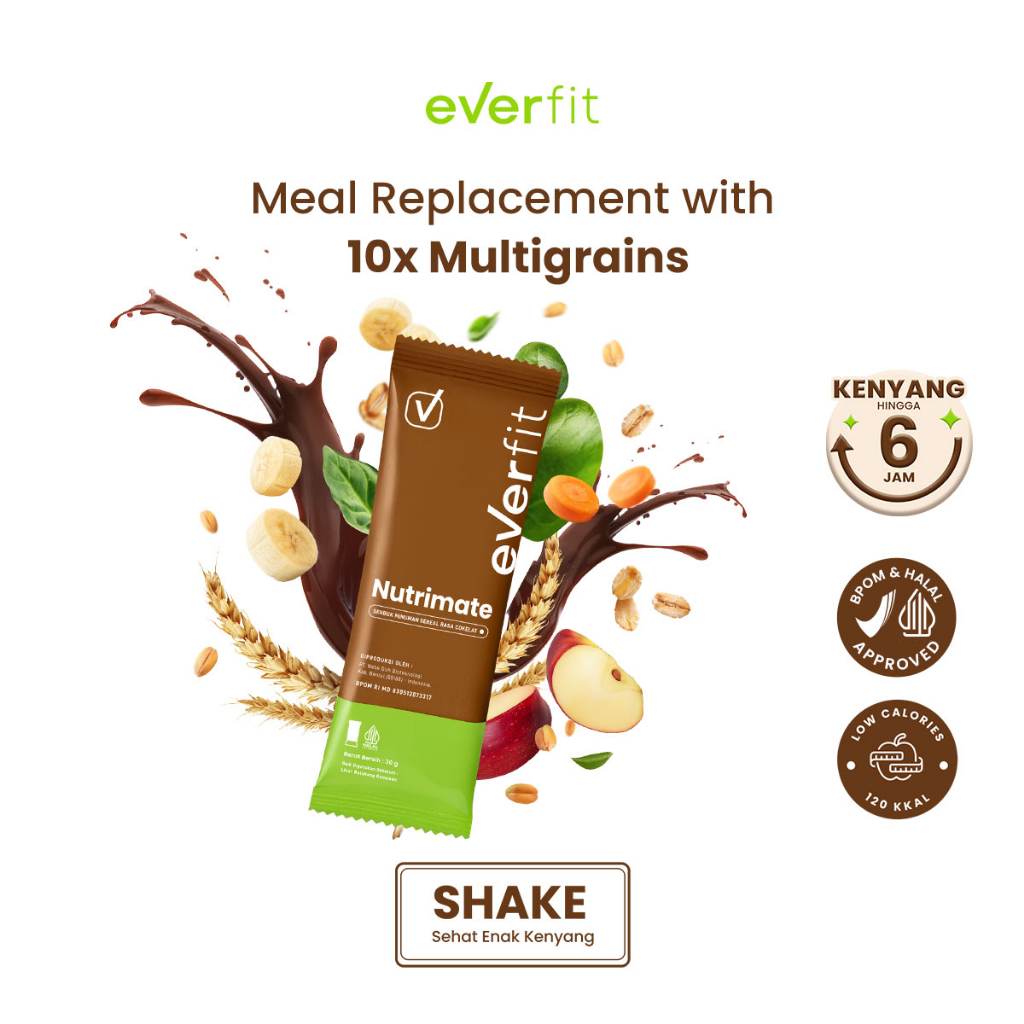 Jual [CLEARANCE SALE] Expired date up to 9 Months - Everfit Nutrimate Meal Replacement dengan ...