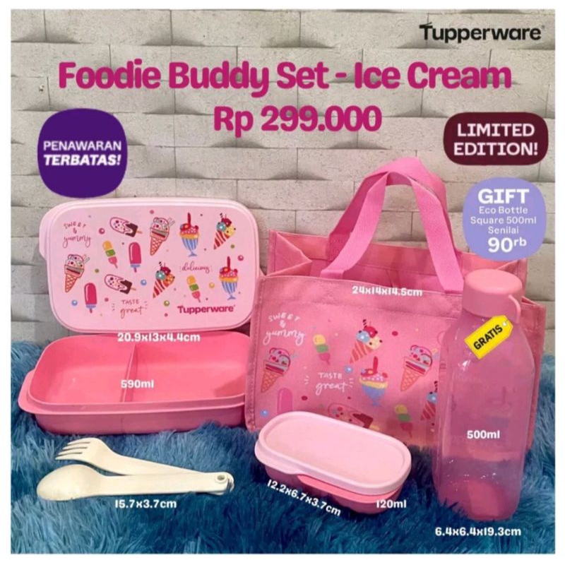 Jual foodie buddy set tupperware | Shopee Indonesia