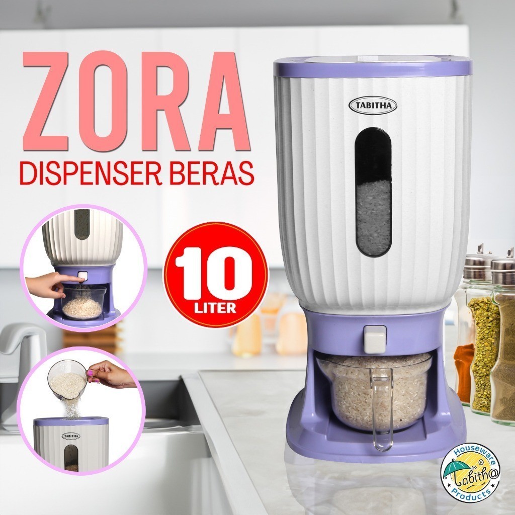 Jual Dispenser Beras 10 liter Wadah Beras Dry Food Container Zora ...