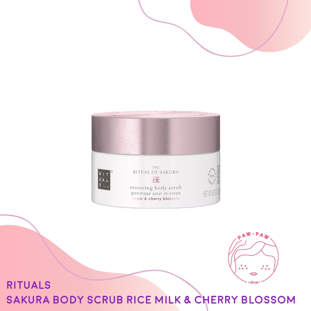 Jual ppt-rituals sakura body scrub rice milk & cherry blossom | Shopee Indonesia