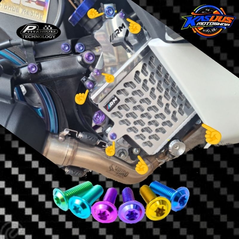 Jual baut titanium cover radiator pcx plus baut radiator pcx 160 satu ...