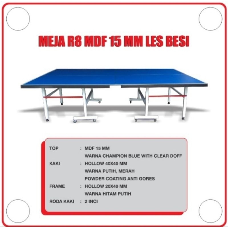Jual Meja pingpong / Tenis Meja Excellent CHOP Roda 8 MDF | Shopee Indonesia