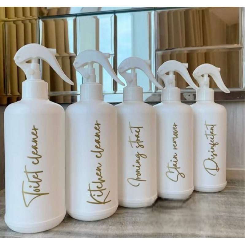 Jual BOTOL SPRAY PUTIH NECK 24 500ML GOLD NEW STIKER AESTHETIC BOTTLE ...