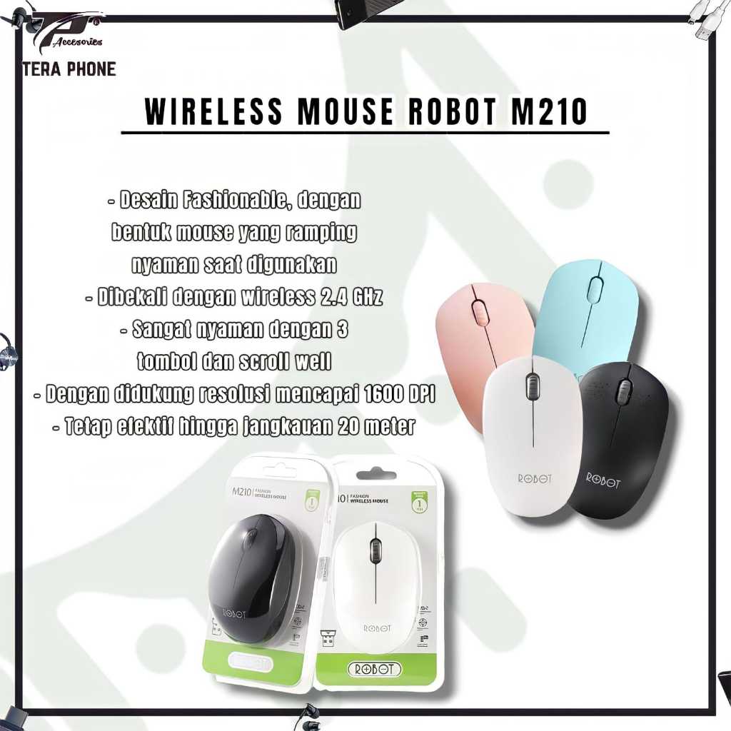Jual MOUSE WIRELESS ROBOT M210 2.4G | Shopee Indonesia