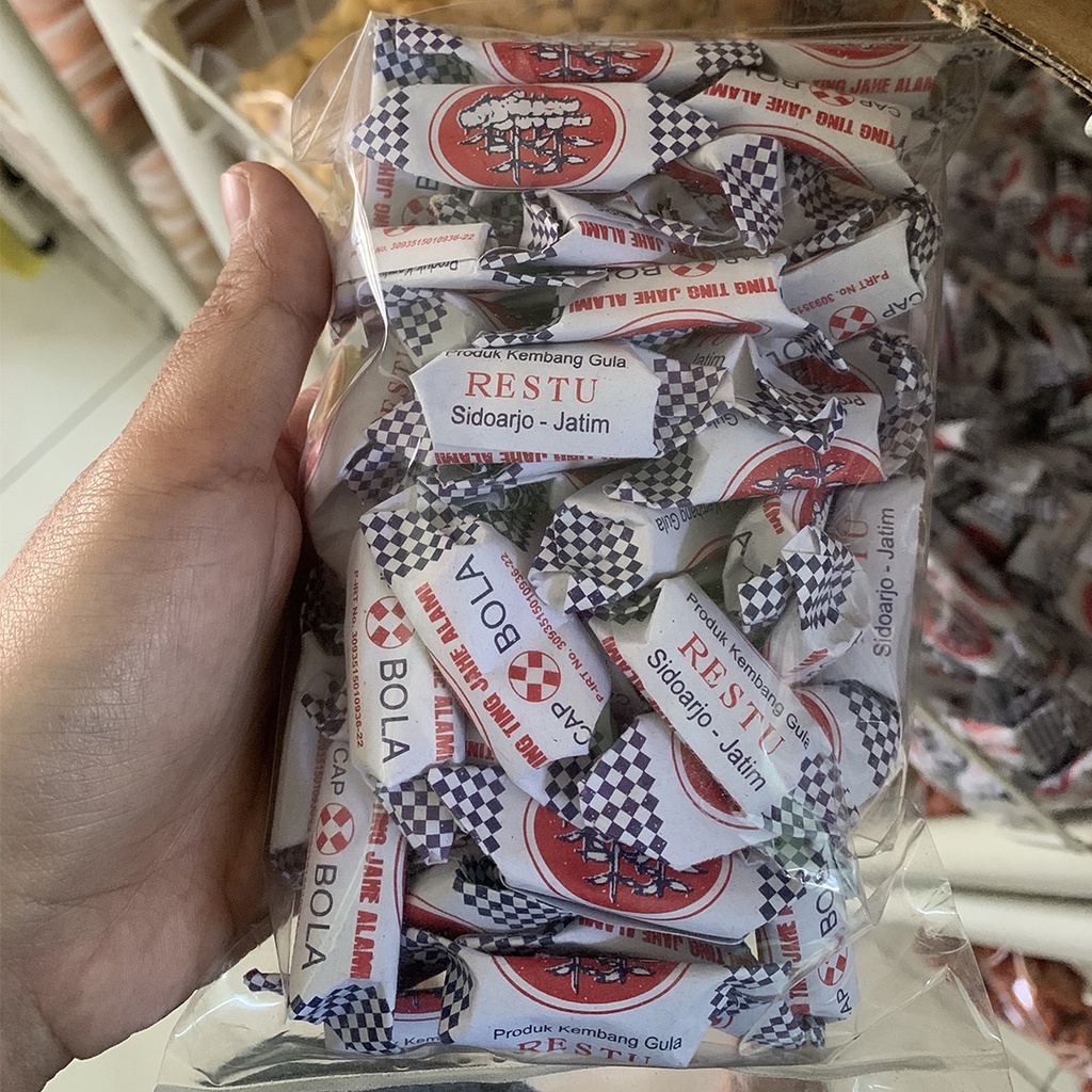 Jual [1ONS] Permen Ting Ting Jahe Cap Bola - 100GRAM / Gula Jahe Jadul ...