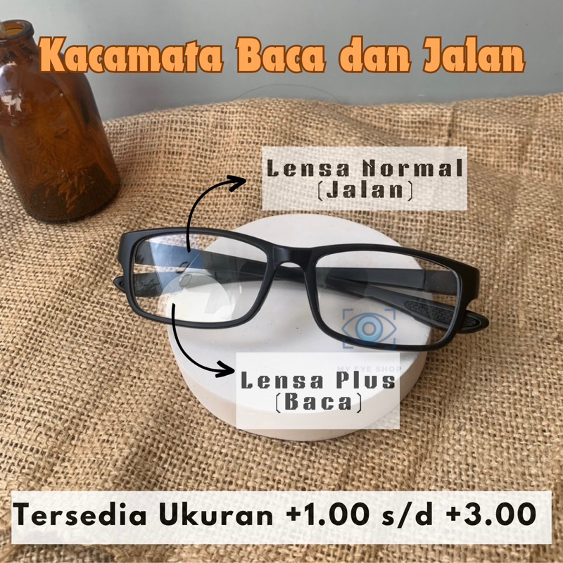 Jual Kacamata baca dan jalan lensa bifokal plus double fokus pria ...