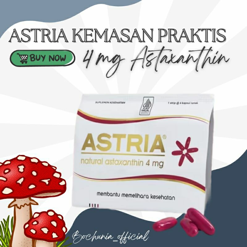 Jual ASTRIA 4 MG ASTAXANTHIN (KEMASAN PRAKTIS) - 1 PACK X 4 CAPSULE ...