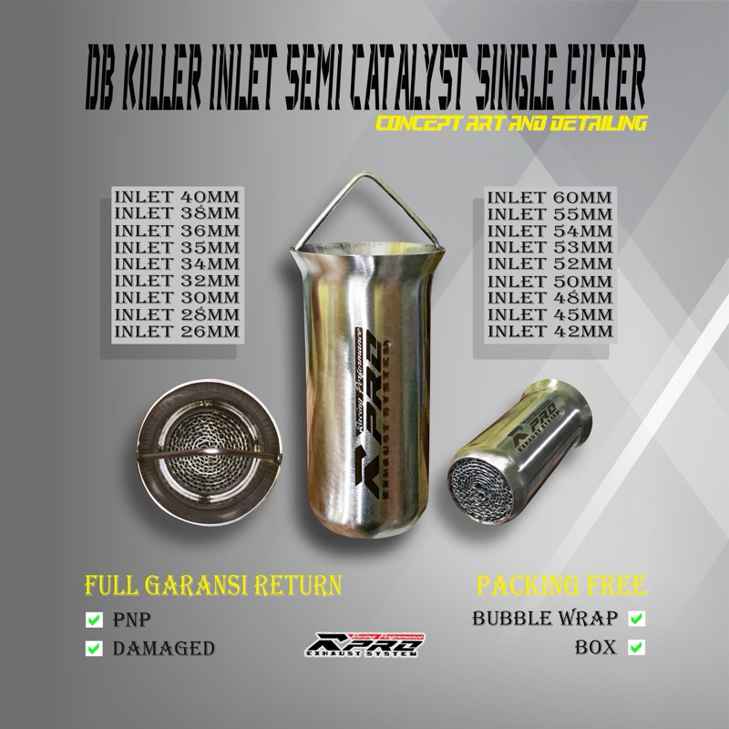 Jual R-PRO DB Killer SINGLE Filter Type INLET (Sambungan Silencer) Semi ...