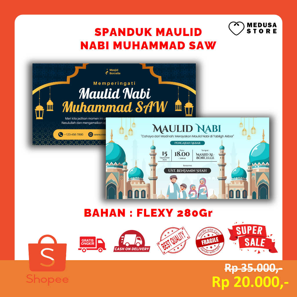 Jual Banner/Spanduk Mauid Nabi Muhammad - Custom 1 hari jadi | Shopee ...