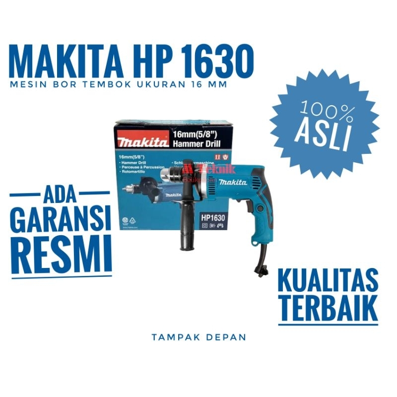 Jual Mesin Bor tembok Makita HP1630 16mm hammer drill beton HP 1630 | Shopee Indonesia