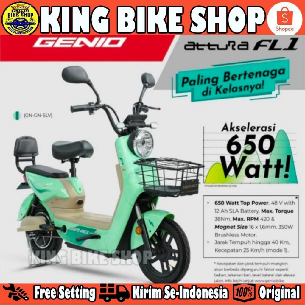 Jual Sepeda Listrik GENIO ATTURA FL1 350 Watt BY UNITED Electric E Bike ...