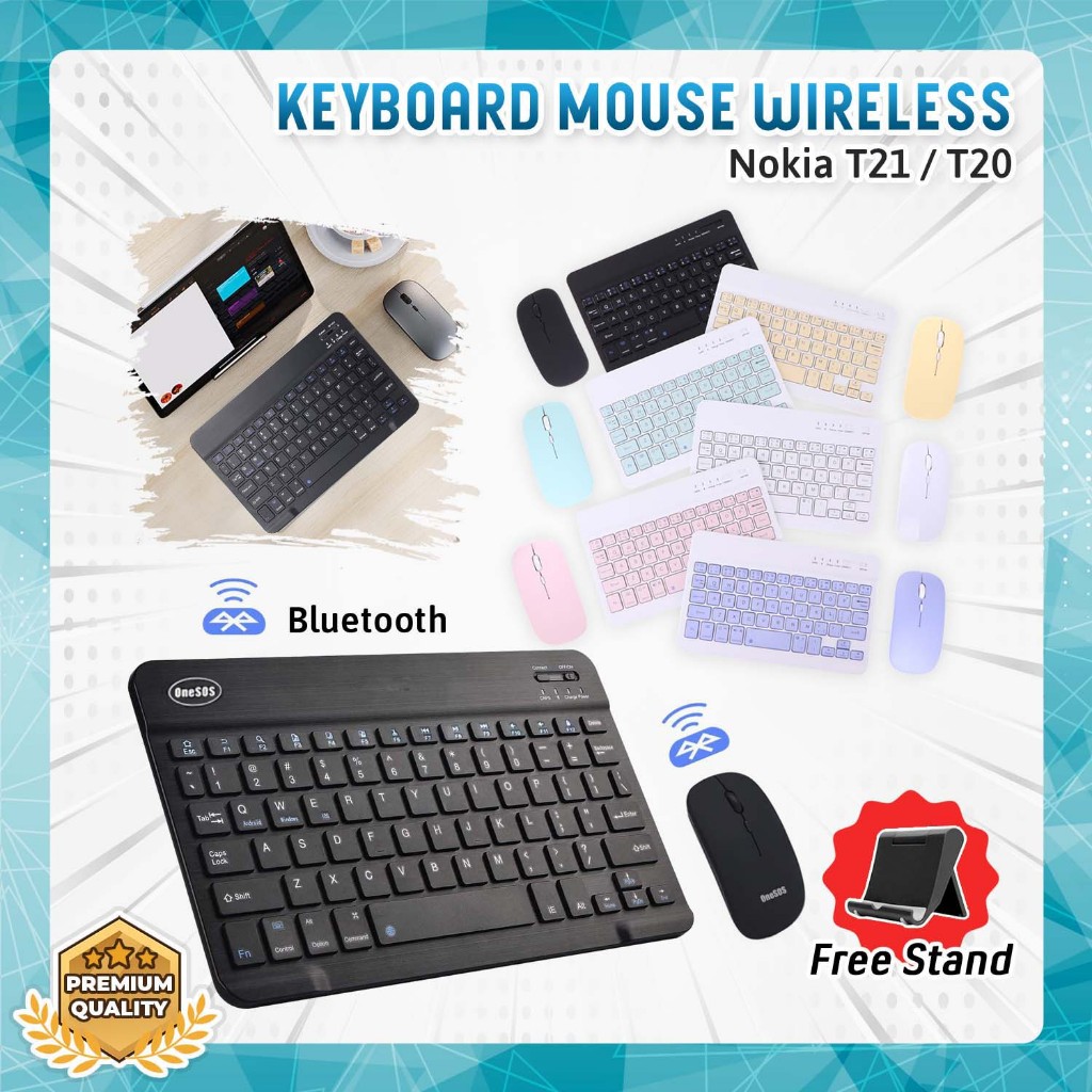 Jual Nokia T21 T20 Combo Wireless Keyboard Mouse Baterai Bluetooth ...