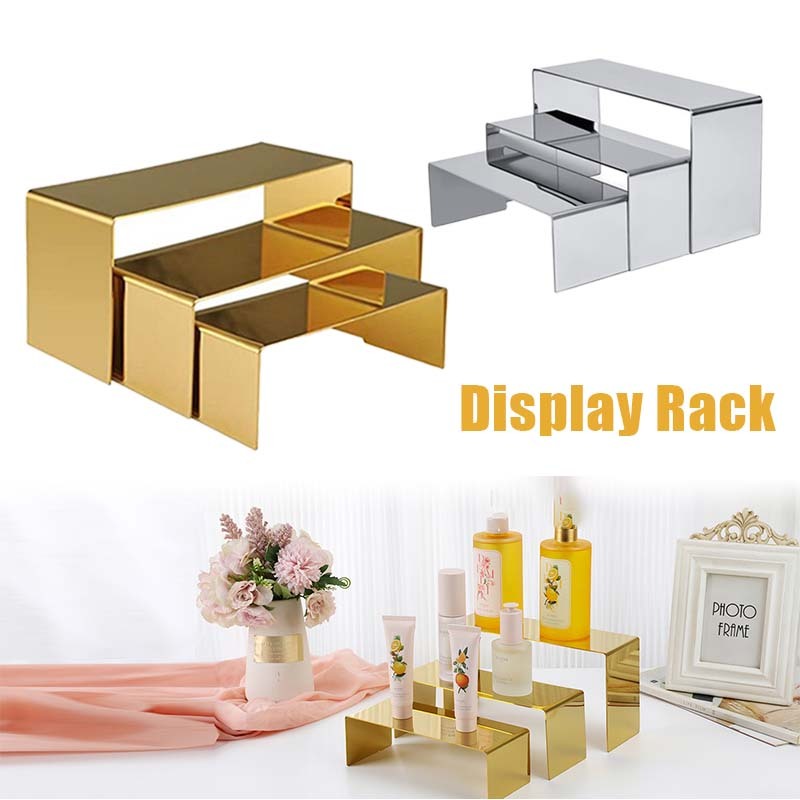 Jual 3pcs /Set Rak Display Meja Tangga Pajangan Rak Aesthetic Stainless ...