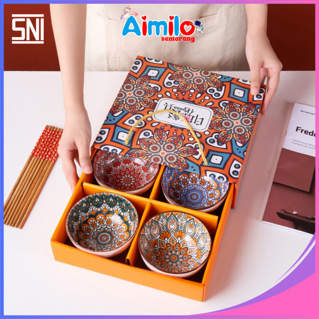 Jual Paket 4 Mangkuk Keramik SNI - Set Mangkok Hampers 4 Pcs - Hampers ...