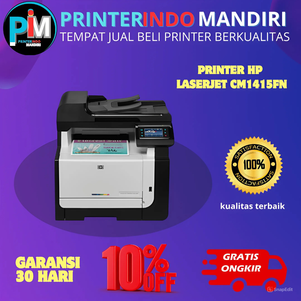 Jual Printer Hp LaserJet Pro CM1415fn Color Print Scan Copy mesin foto ...