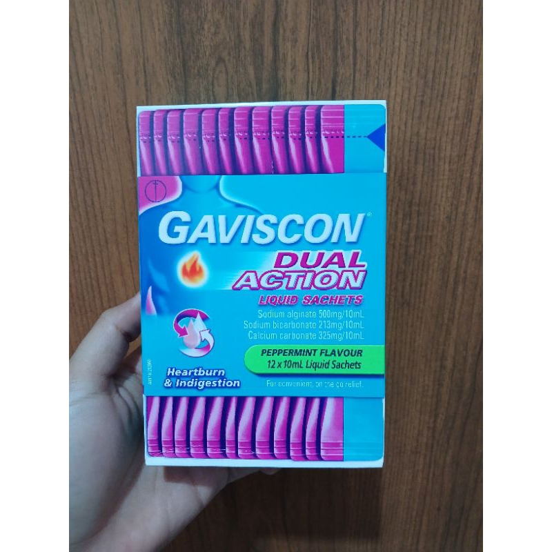Jual Gaviscon Dual Action 12 Liquid Sachet obat maag asam lambung ...