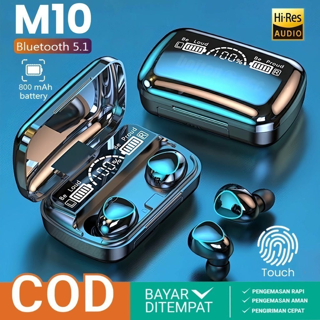 Jual WZX - [READY] M10 TWS Wireless Bluetooth Earphone In Ear Headset Noise-Cancelling Bluetooth ...