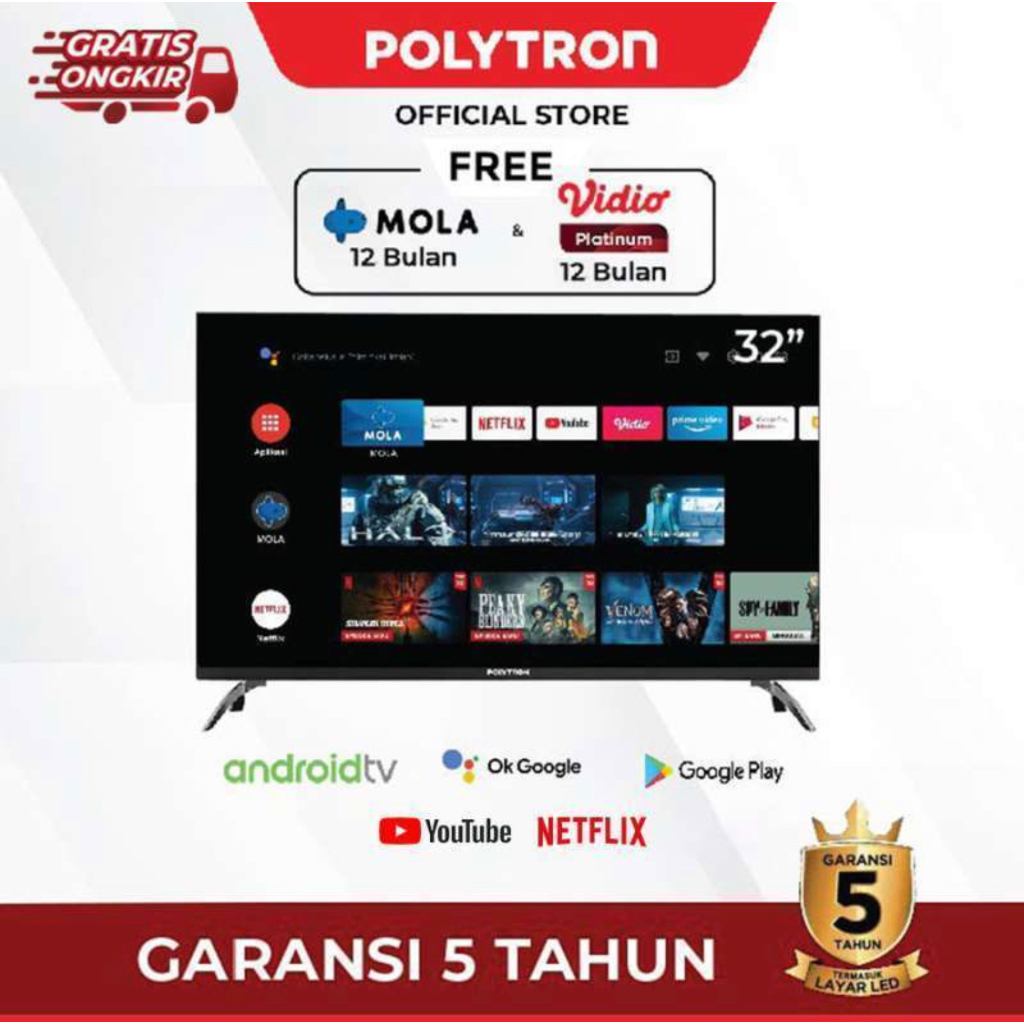 Jual POLYTRON PLD 32AG5759 Smart Android TV [32 Inch] | Shopee Indonesia