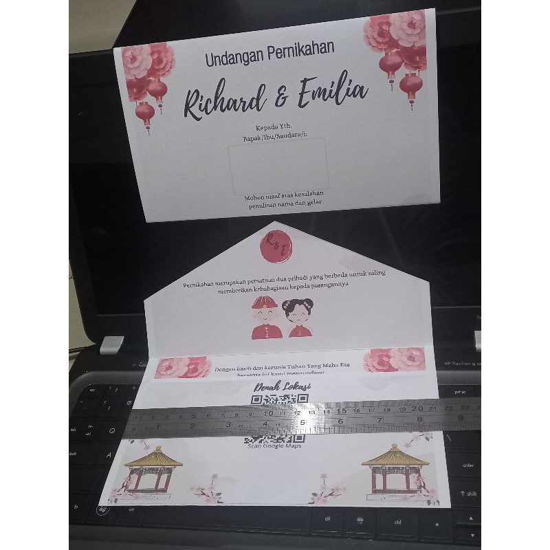 Jual Cetak Undangan pernikahan custom shuang xi chinese wedding ...