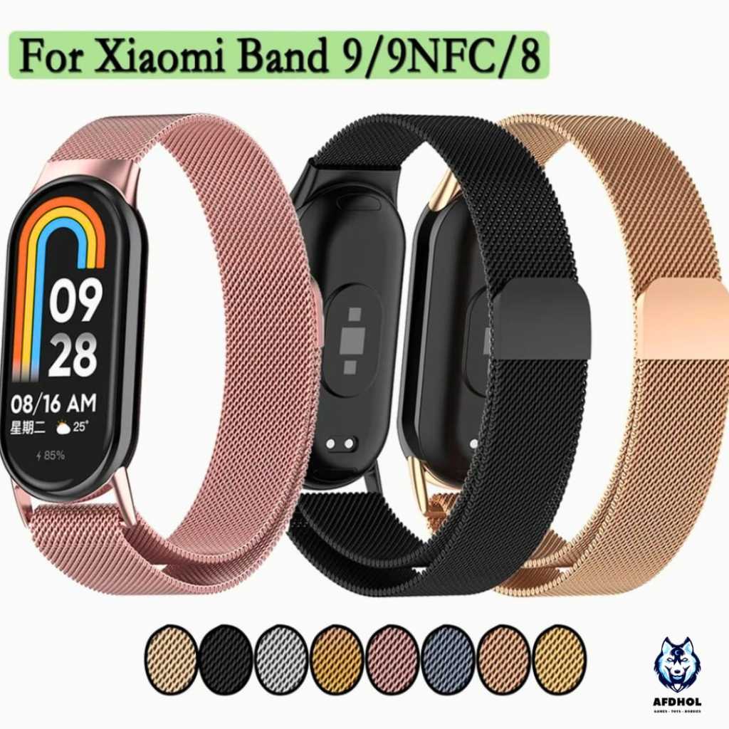 Jual STRAP STAINLESS STEEL MILANESE TALI JAM XIAOMI MI BAND 9 8 METAL MAGNET LOCK MILAN SLIM ...