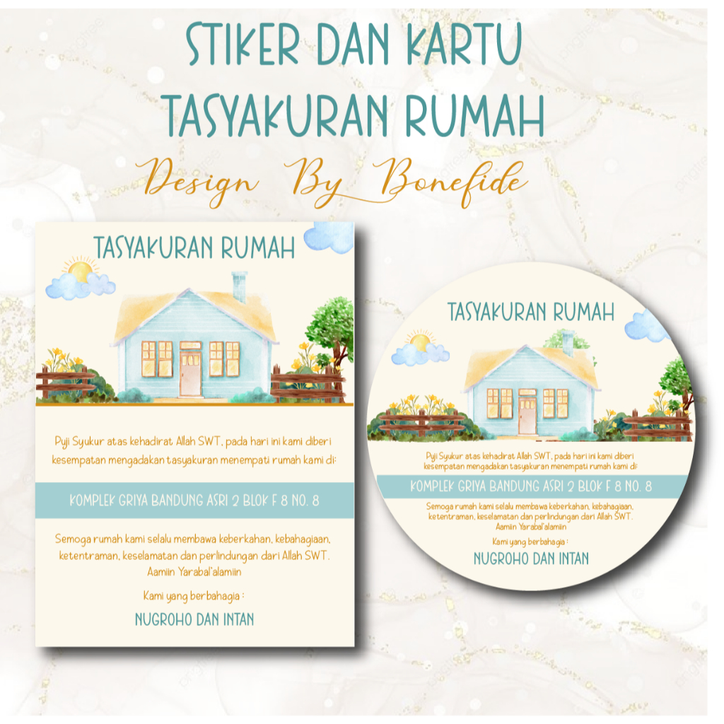Jual Stiker/ Kartu Syukuran Rumah Baru atau Pindahan Rumah | Shopee ...