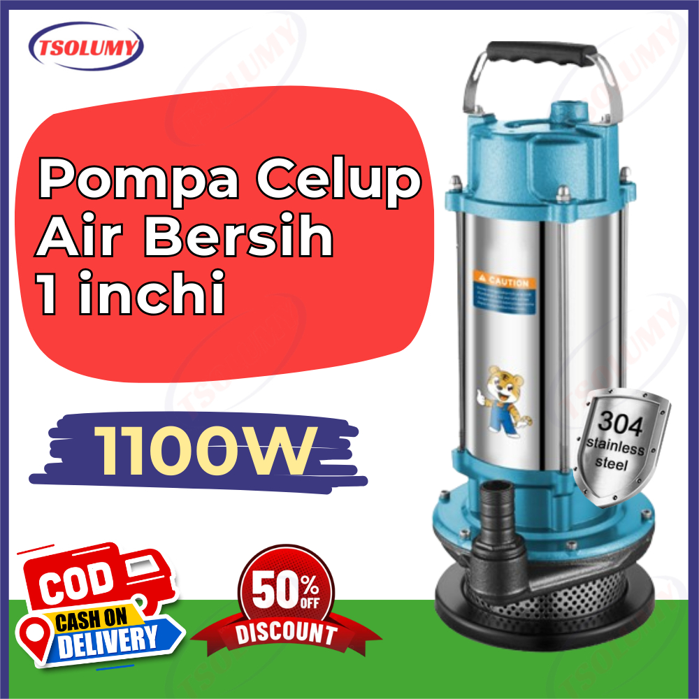 Jual Pompa Celup Air Kotor Submersible Pump 1100W 1.2/1inch QDX3-35-1100W Pompa Kolam TSOLUMY ...