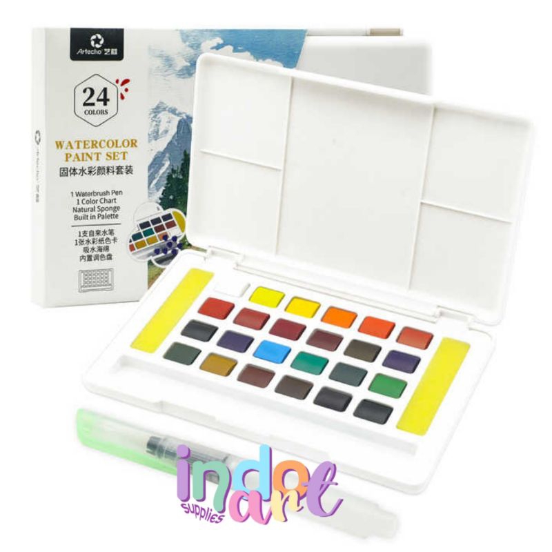Jual (IAS) Artecho Watercolor Paint Set 12pc 24pc 36pc | Shopee Indonesia