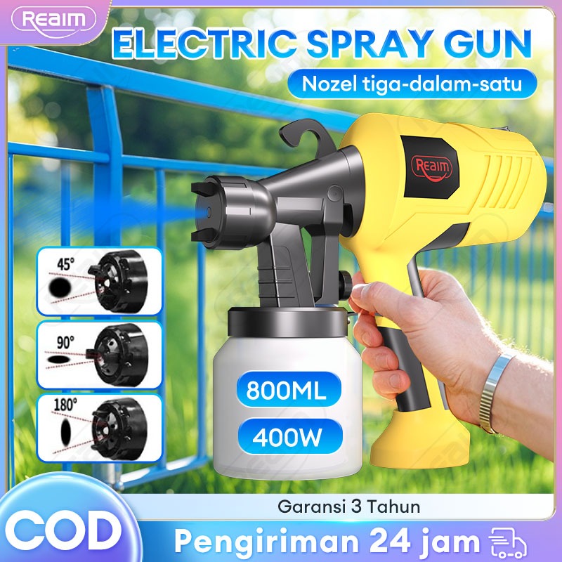 Jual Reaim 800ML Electric Spray Gun 450Watt Paint Mesin Cat Semprot ...
