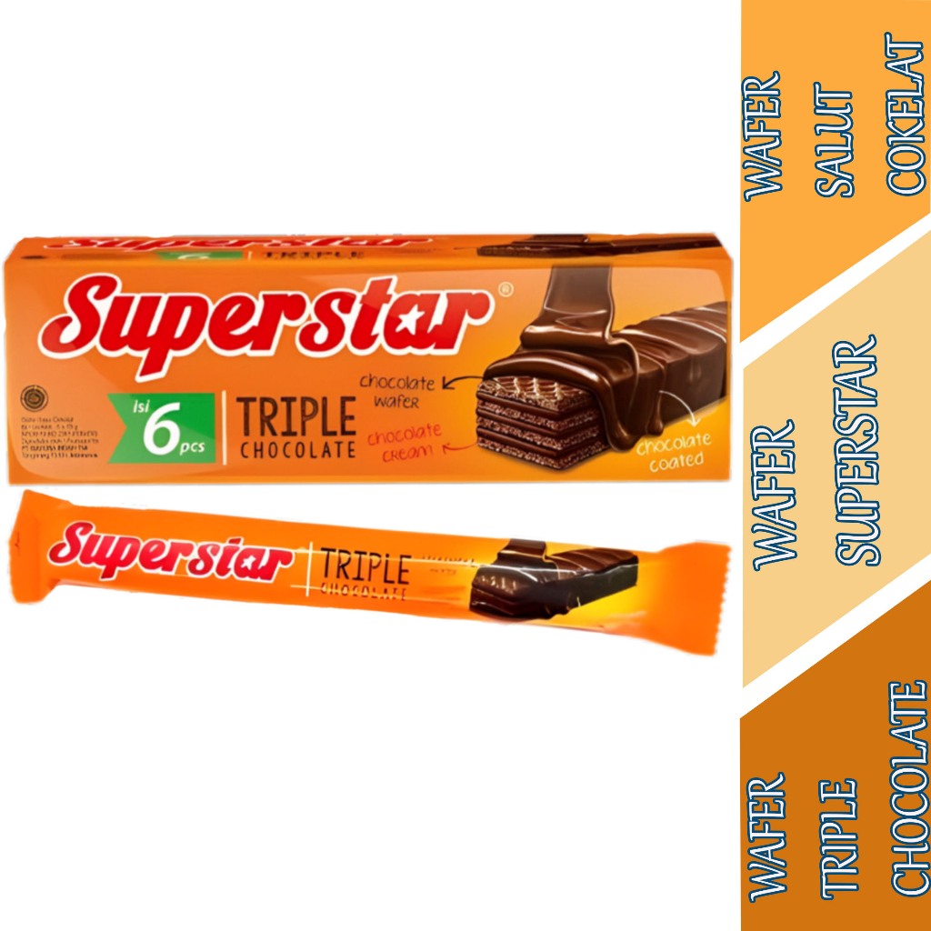 Jual Wafer Triple Chocolate - Superstar - Wafer Bersalut Cream Cokelat ...