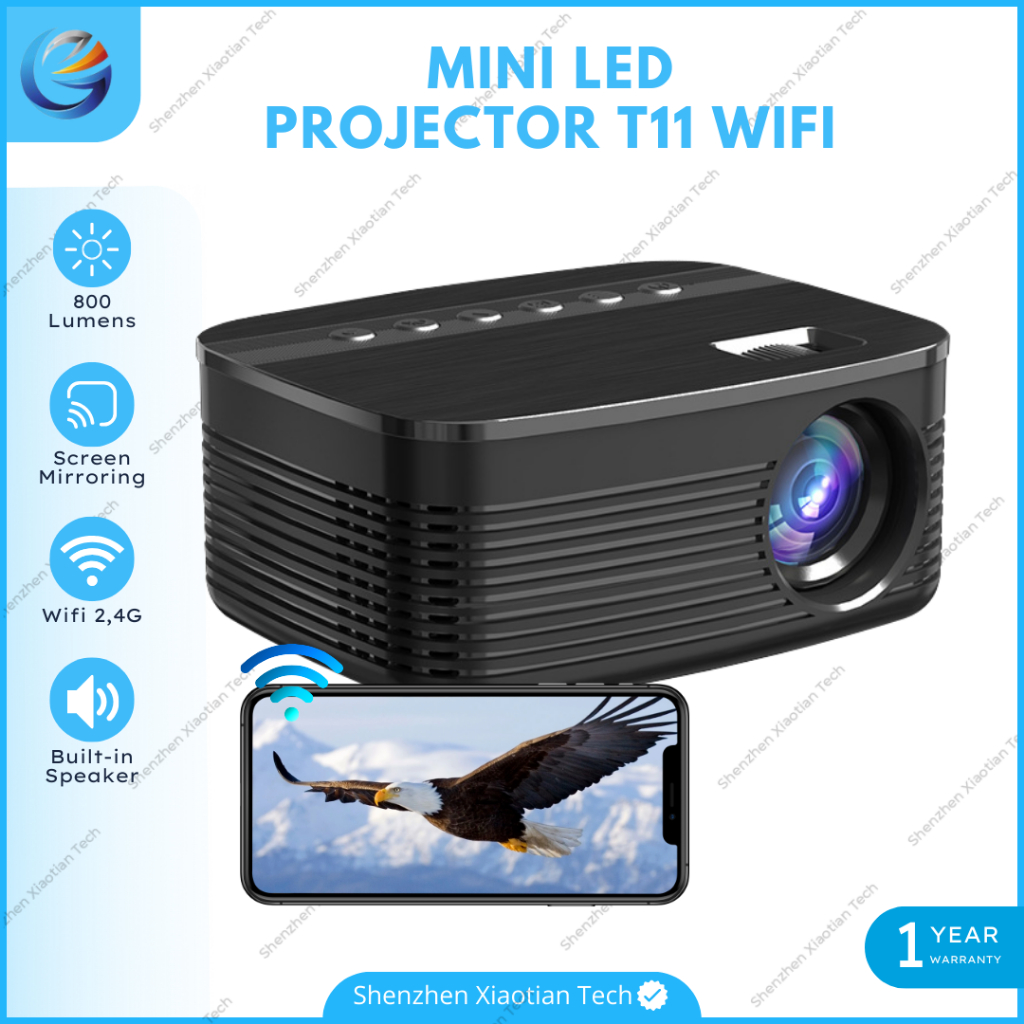 Jual Proyektor Mini LED T11 Wifi 800 Lumens | Proyektor Mirroring ...