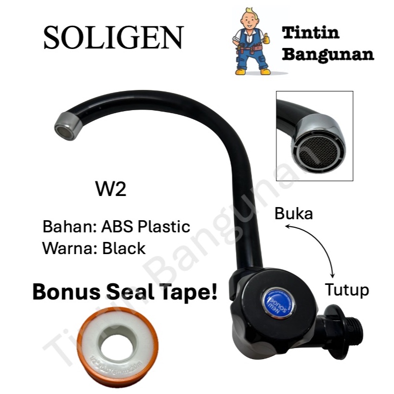 Jual Kran Angsa SOLIGEN W2 Plastik ABS PVC/ Keran Angsa Cuci Piring ...