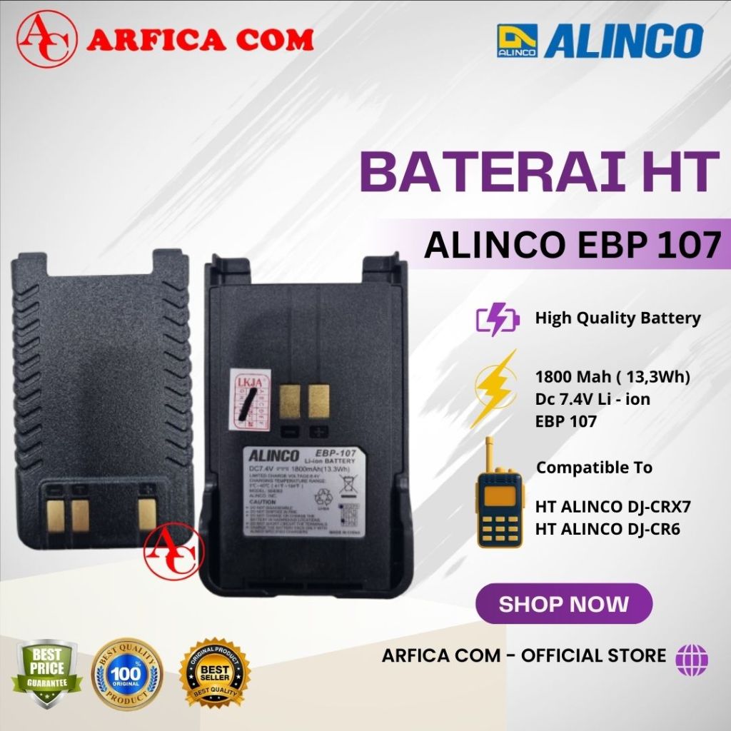 Jual BATERAI ORIGINAL HT ALINCO DJ CRX7 DJ CRX6 CRX 6 CRX 7 EBP 107 EBP107 BATRE ORIGINAL HT ...