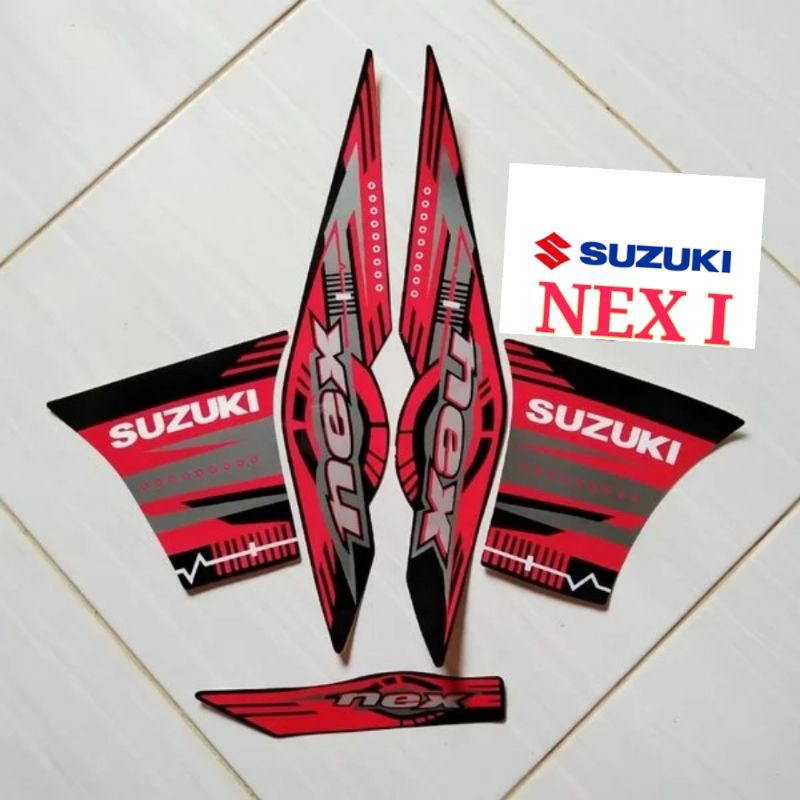 Jual lis body striping suzuki nex gen1 Merah Hitam 5pcs | Shopee Indonesia