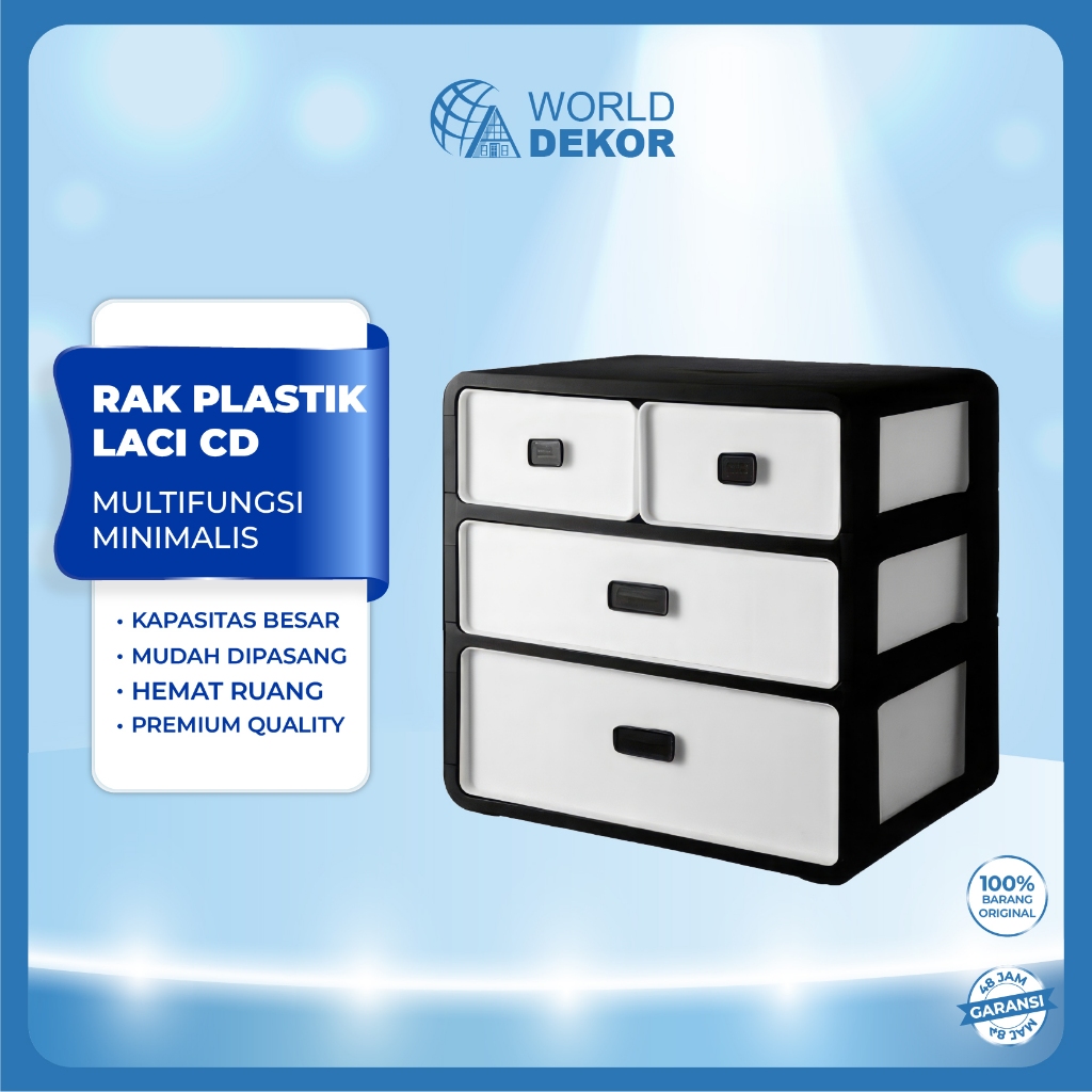 Jual Rak Plastik CD Rak Laci Penyimpanan Multifungsi - Worlddekor ...