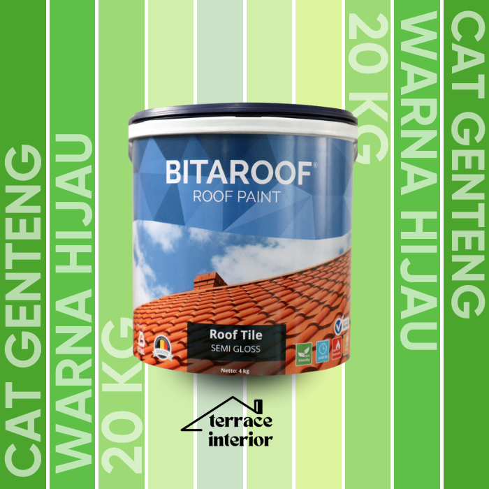 Jual Cat Genteng Bital Asia Bitaroof Warna Hijau 20 KG | Shopee Indonesia