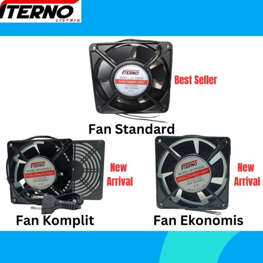 Jual Cooling Fan Panel 12x12x3.8cm 4in Kotak 220VAC Iterno | Shopee ...