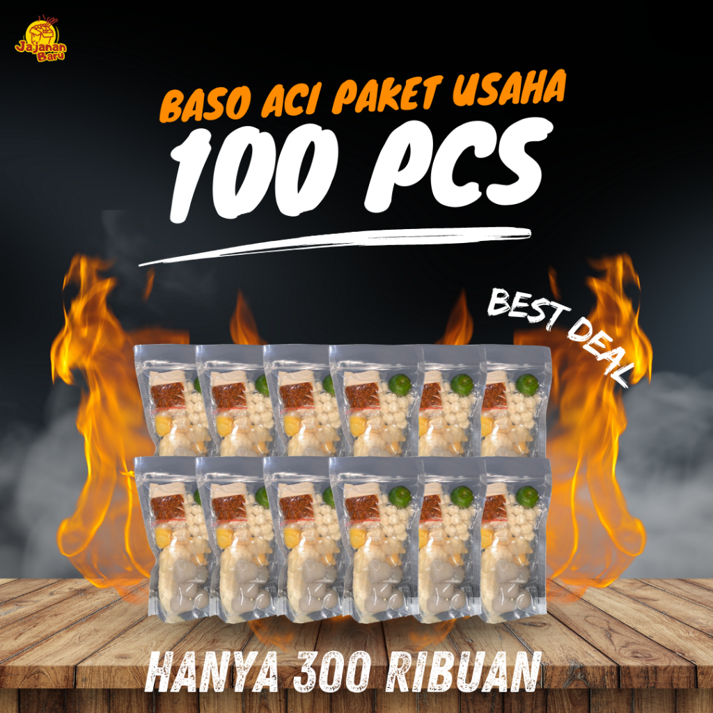 Jual Baso aci instan paket 100 bungkus isi komplit - pedas - bakso aci ...