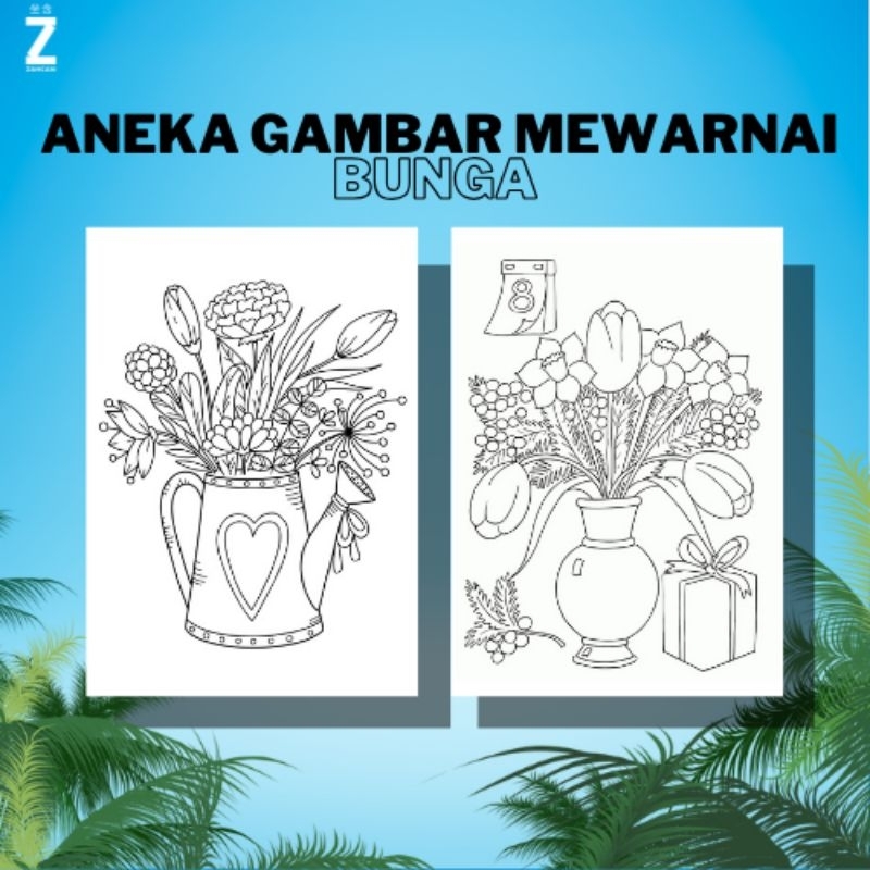 Jual Kertas Gambar Mewarnai A4 [ Bunga ] | Shopee Indonesia