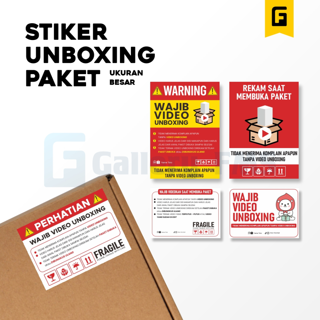 Jual Stiker Label Unboxing / Sticker Video Unboxing paket | Shopee ...