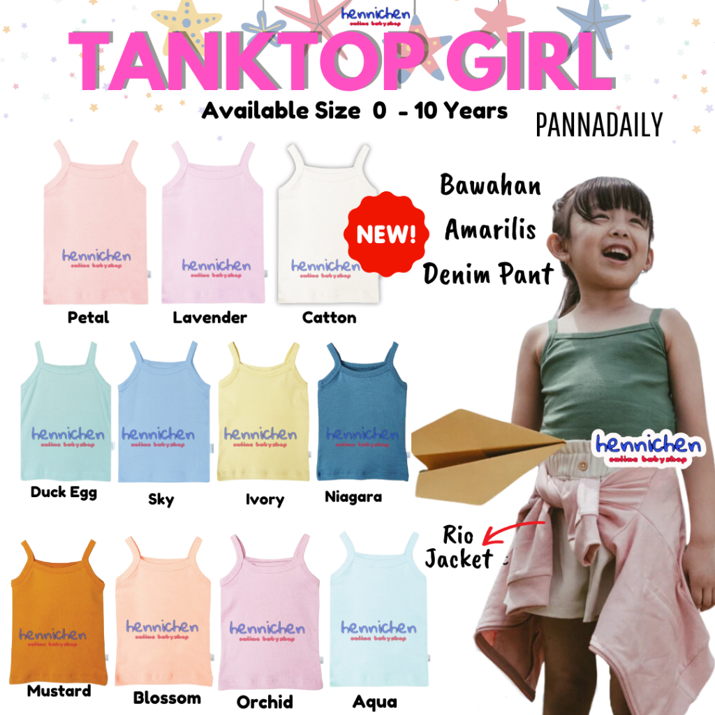 Jual Pannadaily Tanktop Girl 0-6 Tahun Singlet Tanktop Warna Anak ...