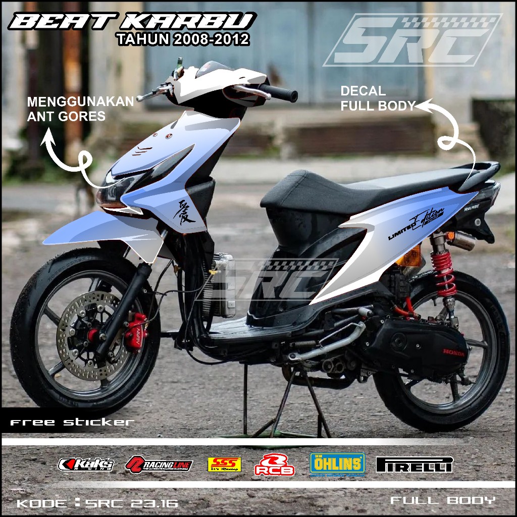 Jual COD Sticker Decal Full Body Motor Honda Beat Karbu 2008 2009 2010 ...