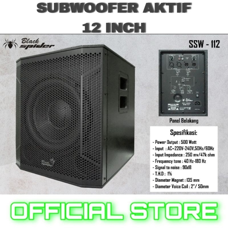 Jual speaker aktif subwoofer 12 inch blackspider ssw 12 speaker subwoofer aktif | Shopee Indonesia