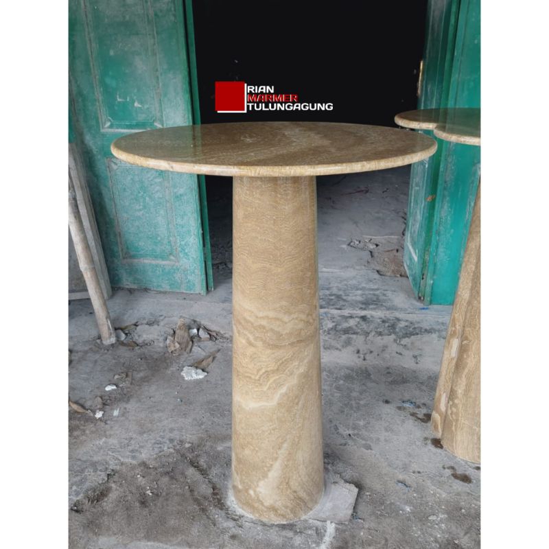 Jual Meja bar bulat kaki tinggi bulat solid kilap Bahan Batu Onix ...