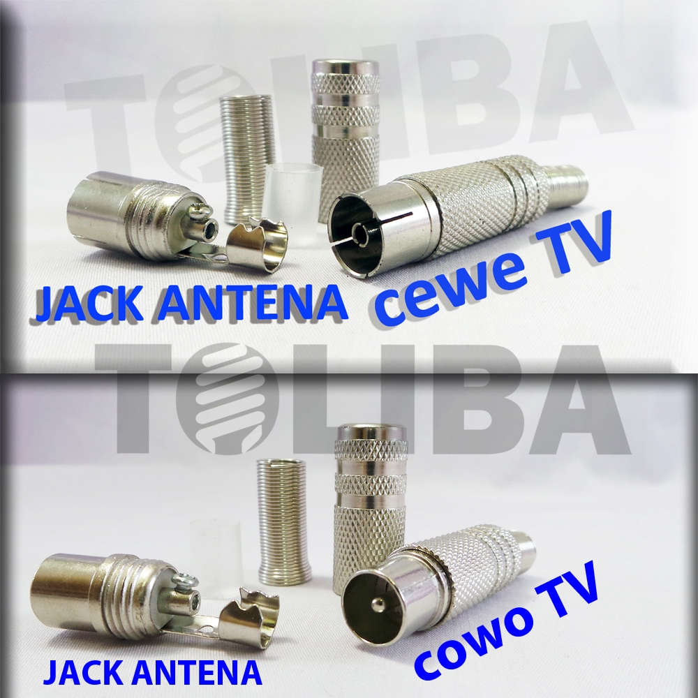 Jual jack antena tv besi cowo / jack tv besi male / colokan antena tv ...