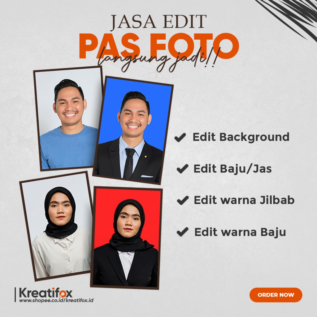 Jual Jasa Edit Pas Foto / Edit Ganti Background / Edit Foto Ganti Jas ...