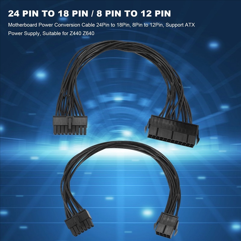 Jual Kabel Power Supply ATX 24 Pin to 18 Pin and 8pin to 12pin Adapter ...