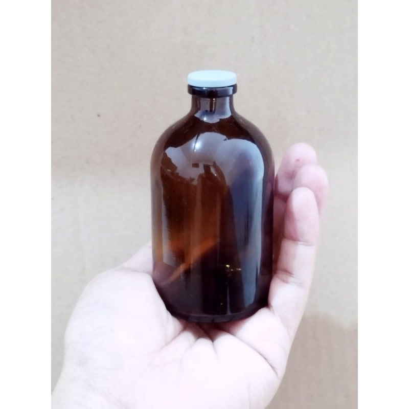 Jual Botol kaca 100ml coklat tebal mulut kecil / Vial / amber / tester ...
