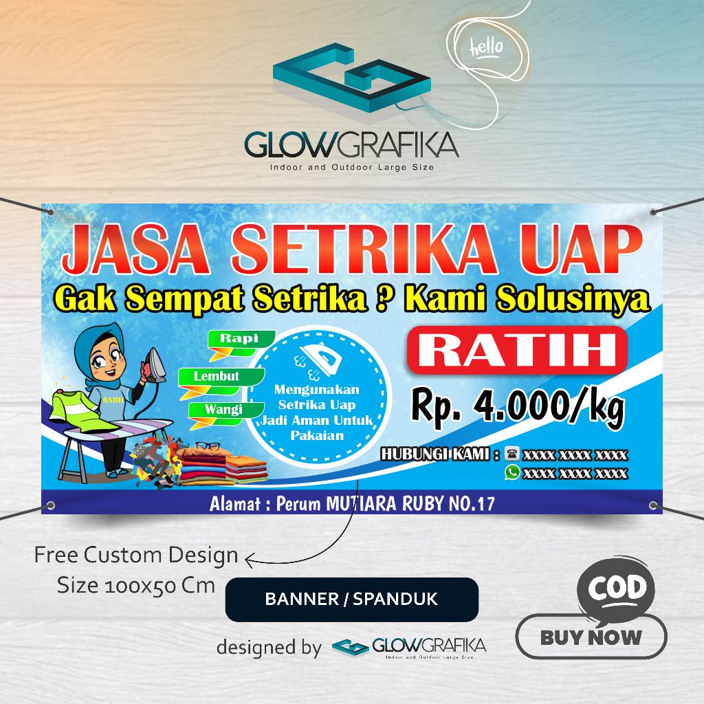 Jual Cetak Spanduk Banner Jasa Setrika Uap | Shopee Indonesia