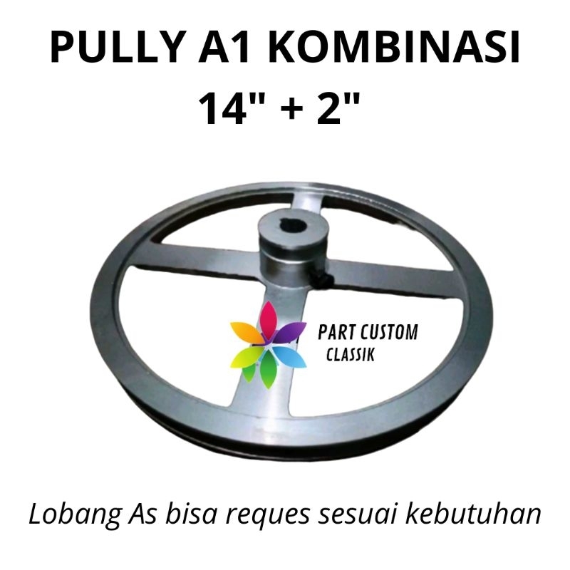 Jual Pulley pully puli Puley Poli polly A1 KOMBINASI (14" + 2") (14 ...