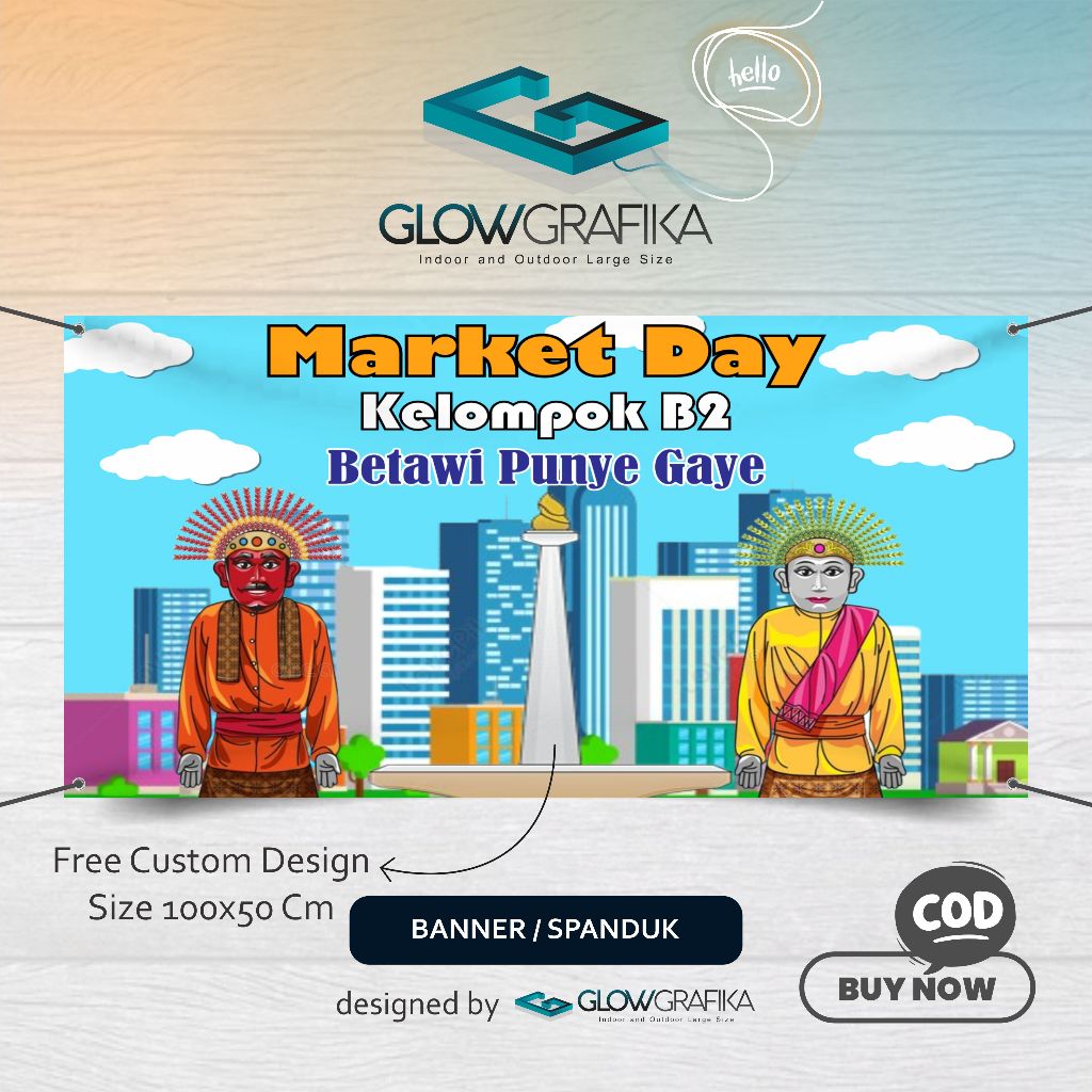 Jual Cetak Spanduk Banner Market Day Tema Betawi | Shopee Indonesia